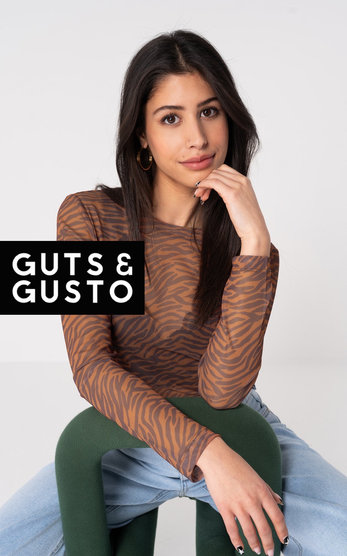 See-through top - Grey Brown | Guts & Gusto | GUTSGUSTO.COM