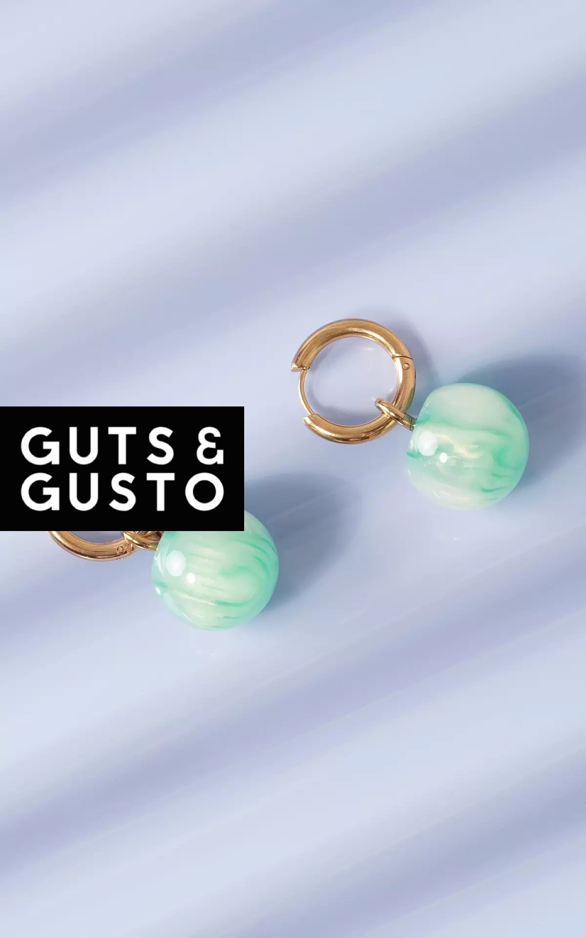 Stainless steel earrings - Gold Green | Guts & Gusto