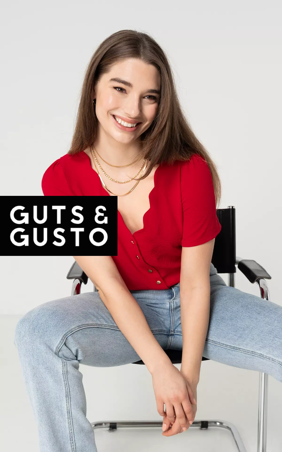 V-neck top - Red | Guts & Gusto | GUTSGUSTO.COM