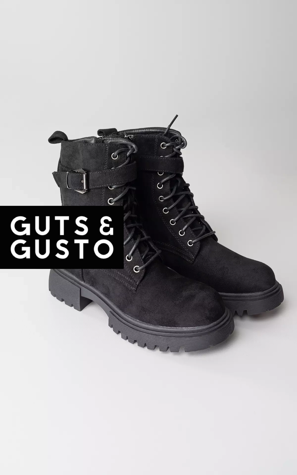 Suede-look boots with clasp | Guts & Gusto | GUTSGUSTO.COM