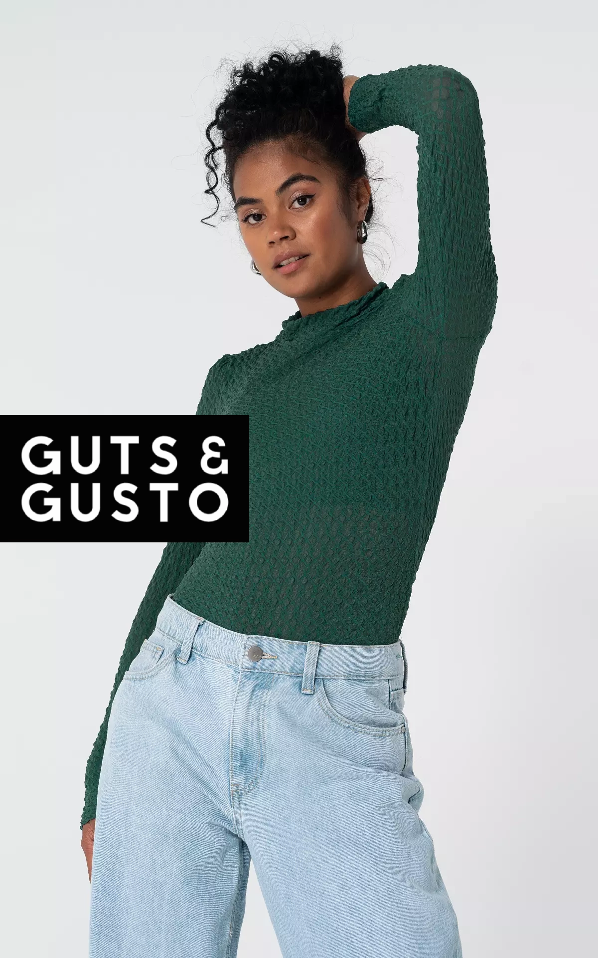 Top with high neck - Dark Green | Guts & Gusto