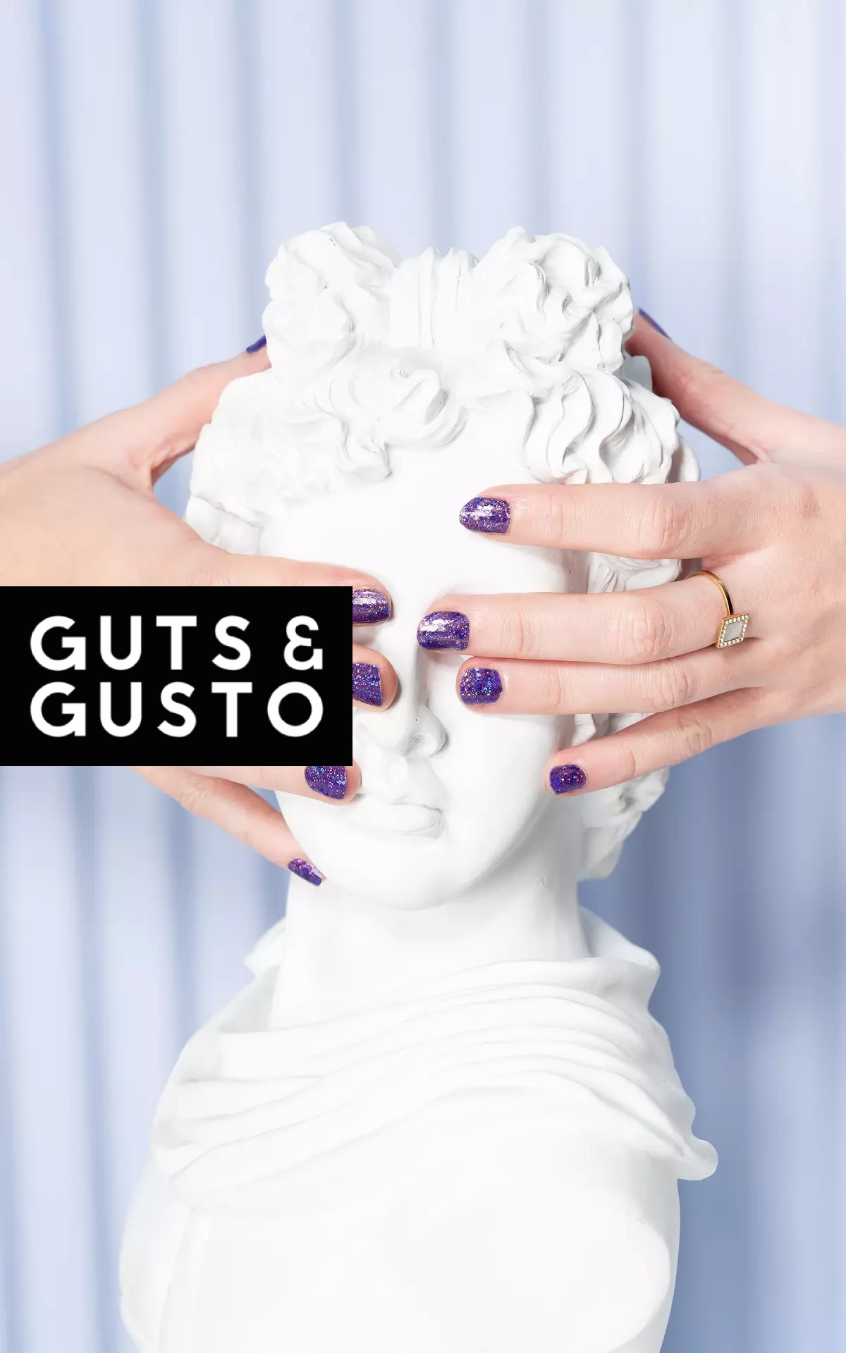 Set chunky glitter nailwraps - Paars | Guts & Gusto