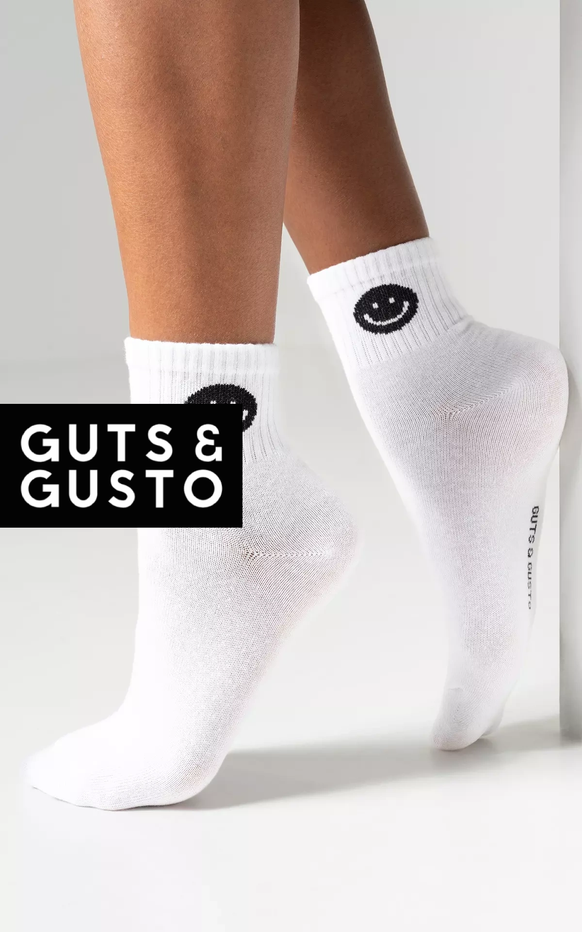 Sokken Met Smiley Wit Zwart Guts Gusto