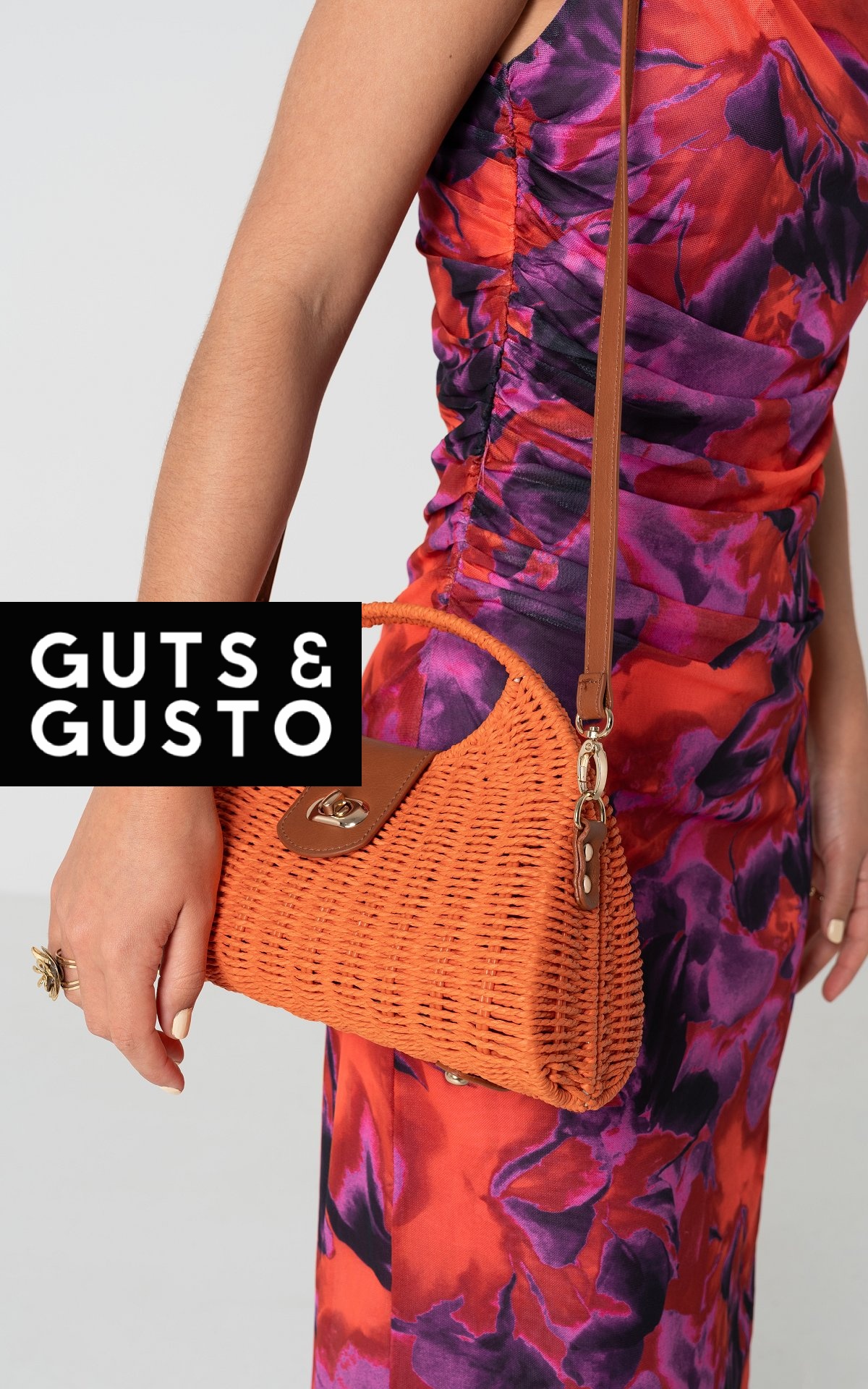 Handbag with adjustable strap - Orange | Guts & Gusto