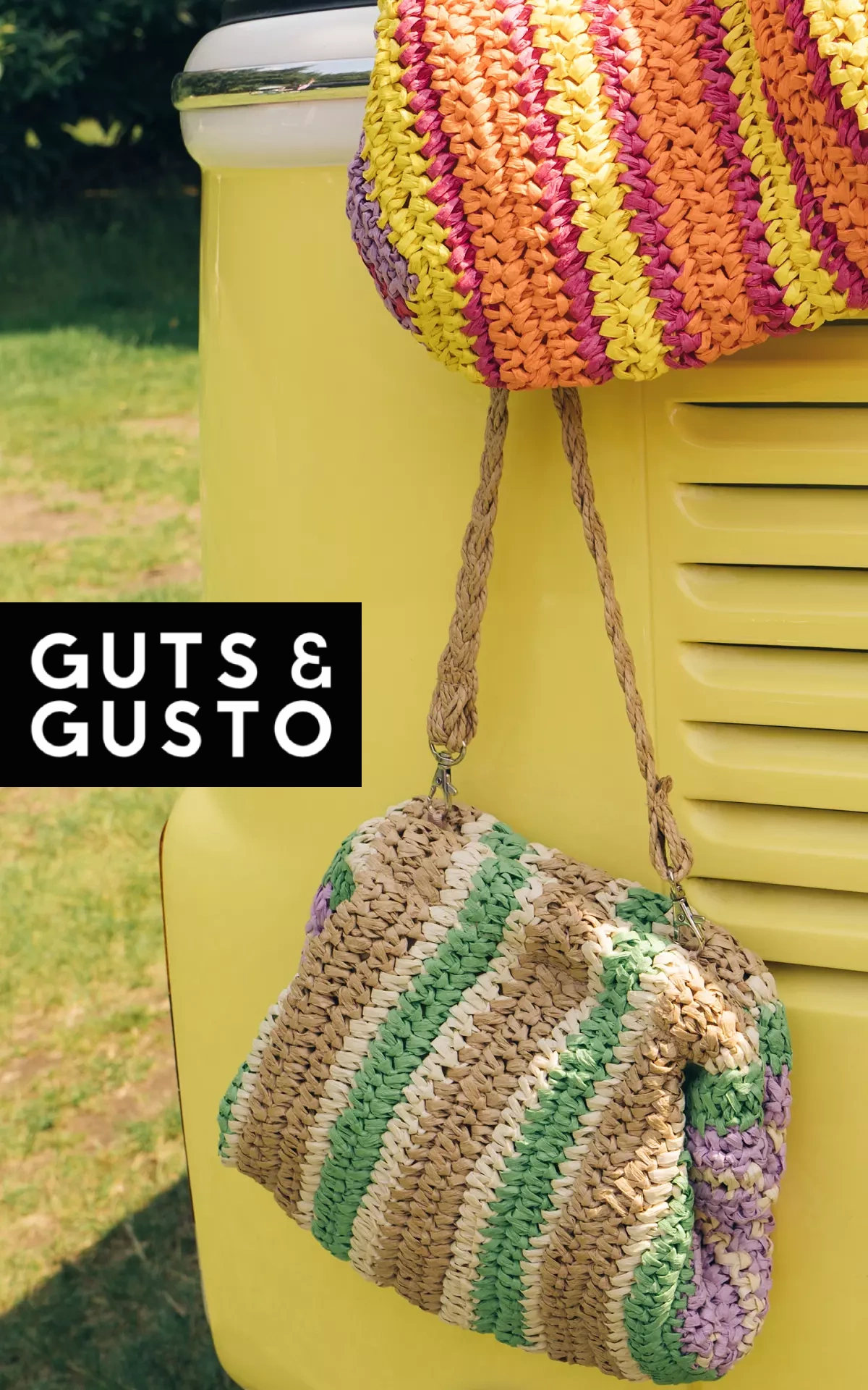 Bag with removable strap - Light Brown Green | Guts & Gusto