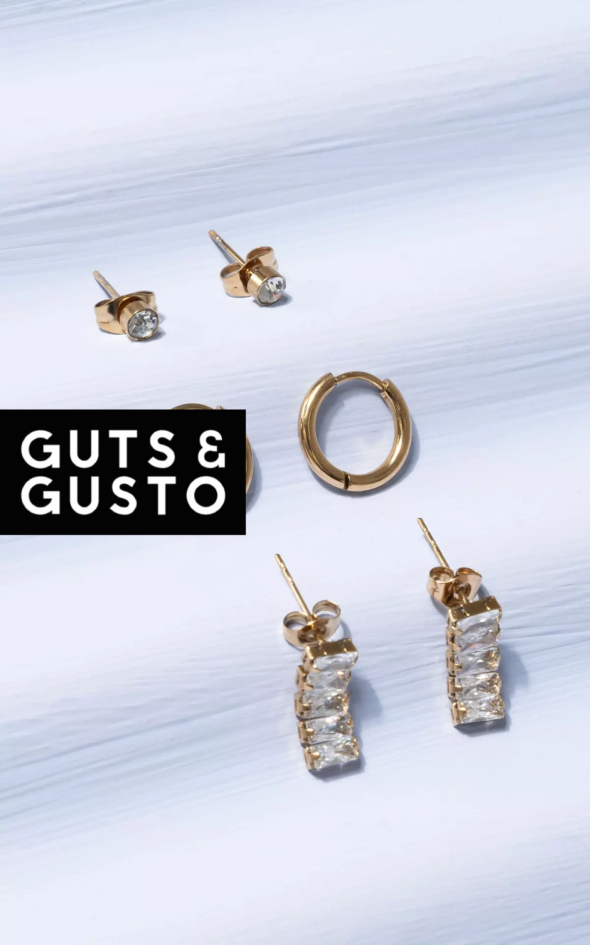 Set of three pair earrings - Gold | Guts & Gusto
